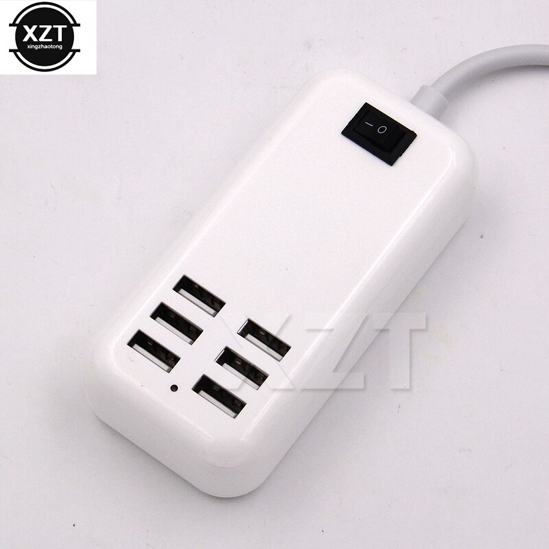 6 Port Portable USB Hub Desktop Wall Charger AC Po... – Grandado
