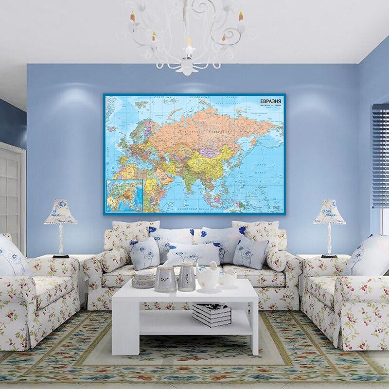 Map of The Asia and Europe 225*150cm Large Size Po... – Grandado