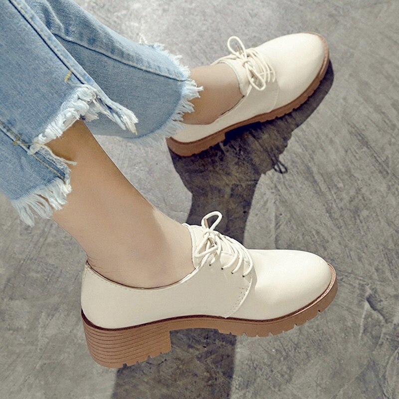 Spring Women Platform Shoes Woman PU Leather Flats... – Grandado