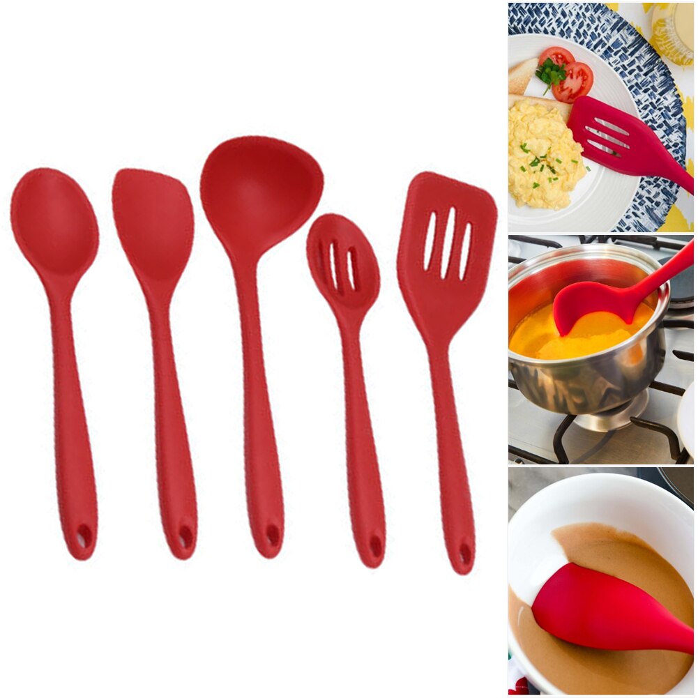 5pcs Kitchen Accessories Cookware Silicone Red Coo... – Vicedeal