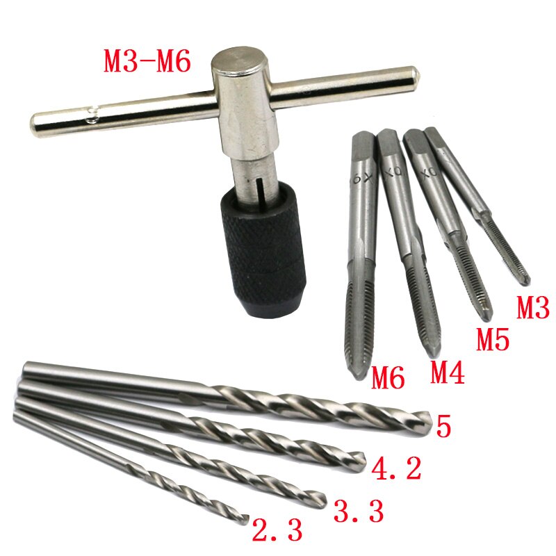 9 Stks/set T Type Machine Hand Schroefdraad Kranen... – Grandado