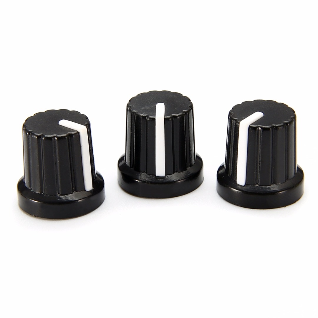 10pcs Black Potentiometer Knob Caps Plastic For 6mm Shaft Hole Plastic ...