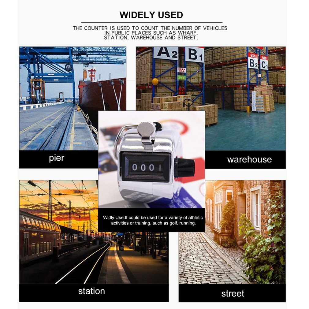 Metal 4 Digit Manual Mechanical Counter Palm Count... – Grandado