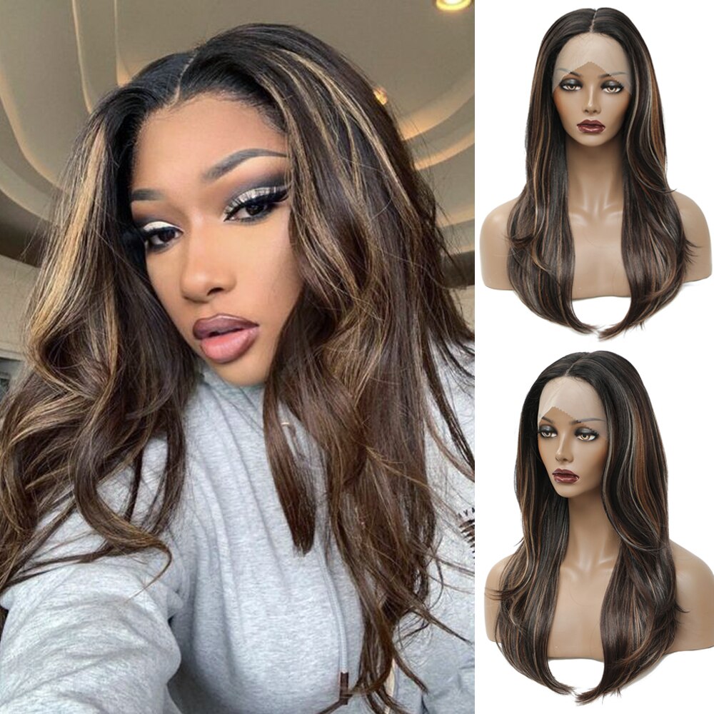 X-TRESS Long Wave Synthetic Lace Front Wigs For Wo... – Vicedeal