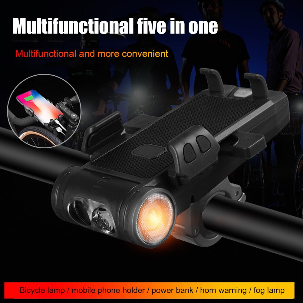 Bicycle Front Light USB Phone Holder Bike Horn MTB... – Grandado
