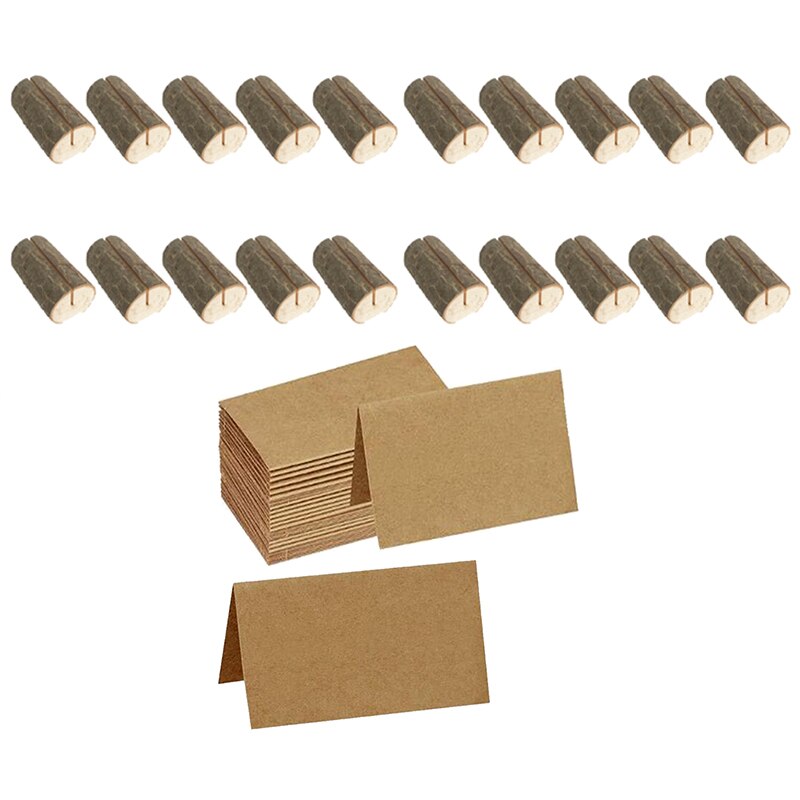 60 Pcs Rustic Wood Place Card Holders Wooden Table... – Grandado