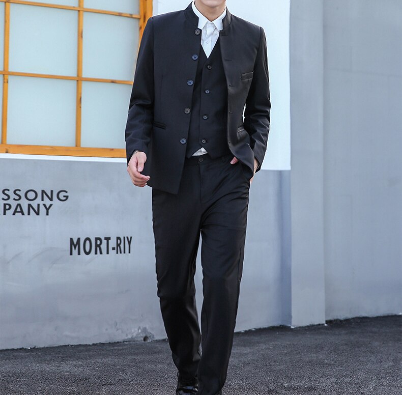Classic Black Suit Men 3 pieces Slim fit Male Busi... – Grandado