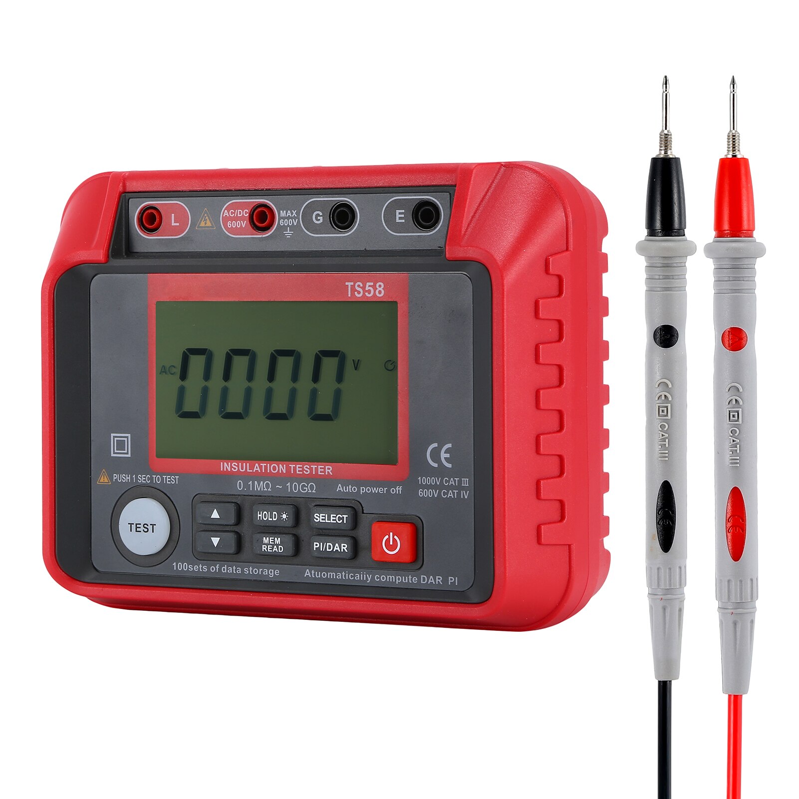 TS58 Digital Insulation Resistance Tester 0.1MΩ-10... – Vicedeal