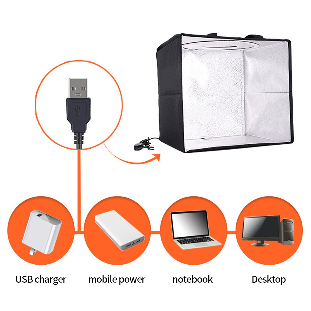 30x30cm Folding Lightbox Adjustable Brightness Por... – Grandado