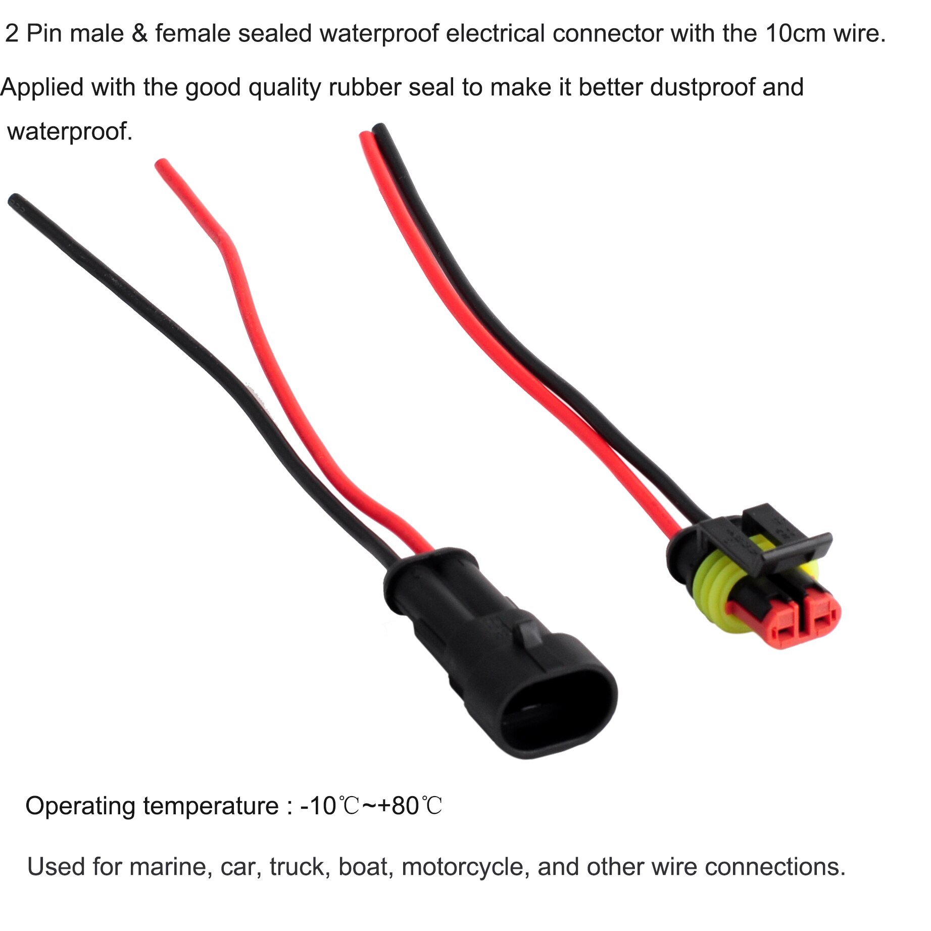 5Set 2 Pin Way Car Waterproof Male&Female Electric... – Vicedeal