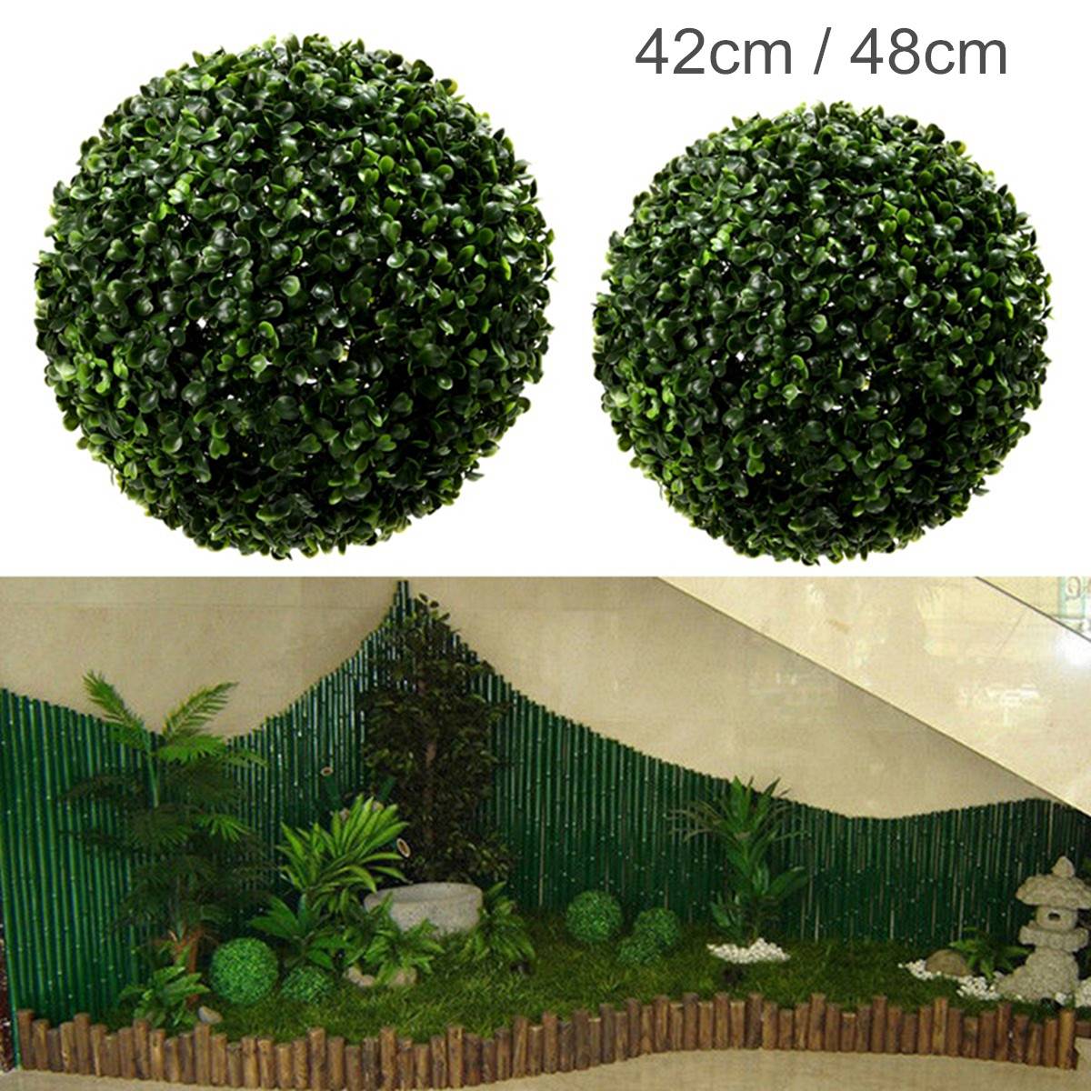 Large 48cm 42cm Artificial Plant Ball Topiary Tree... – Grandado