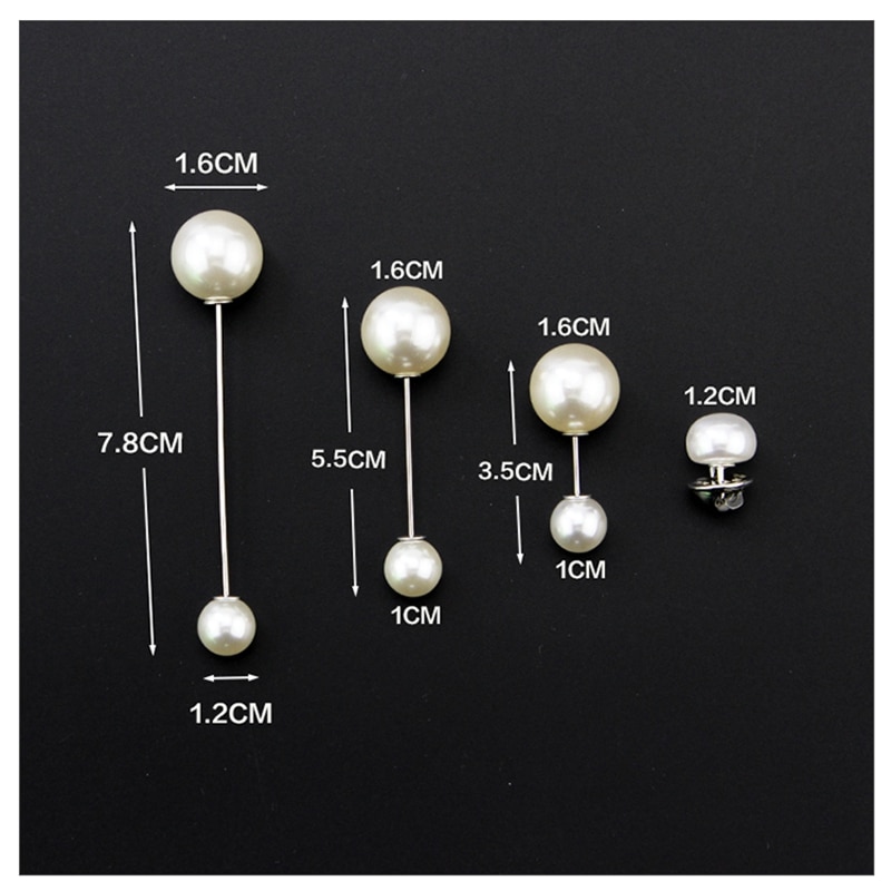 1 set spelden naalden voor broche, dubbele parel t... – Grandado