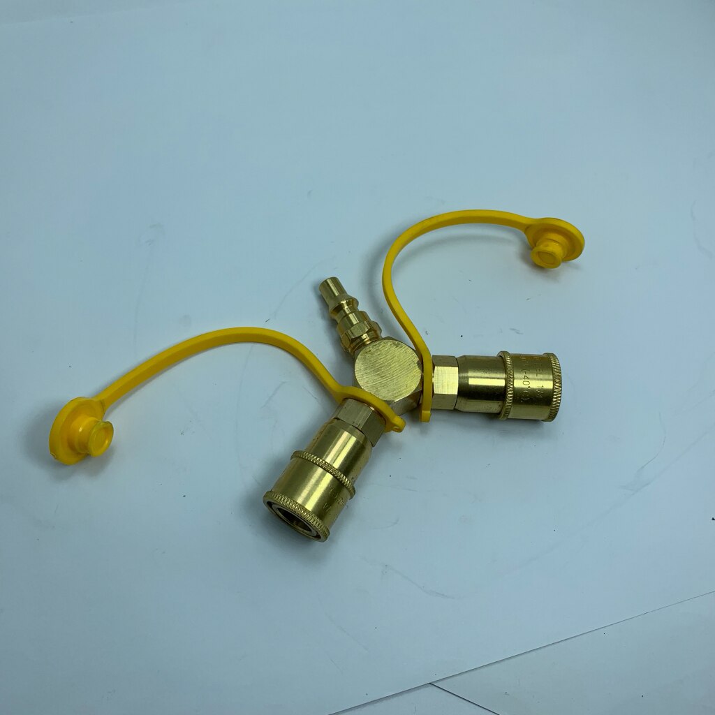 Solid Brass 1/4 inch Propane Y Splitter Quick Conn... – Vicedeal