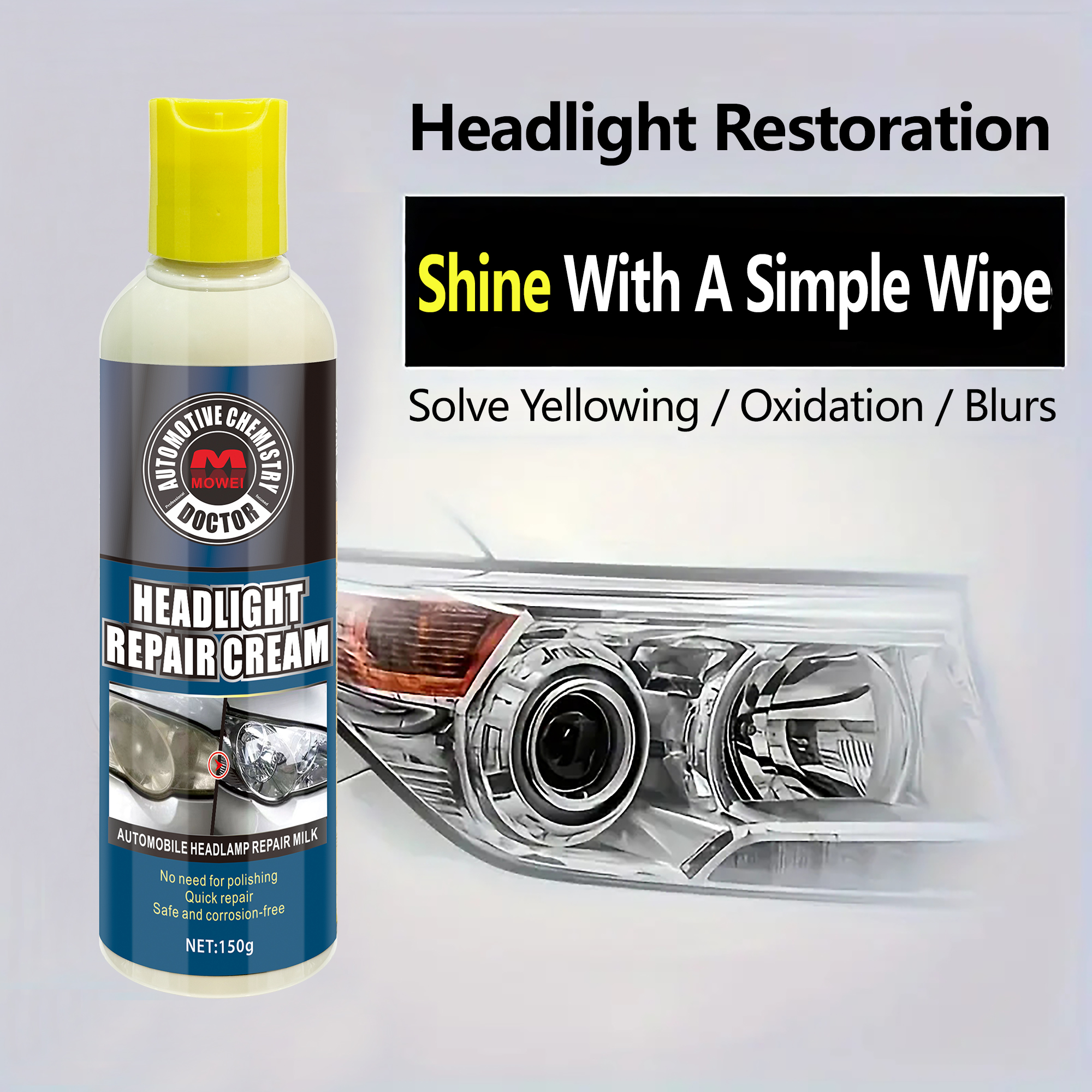 Headlight Restoration Kit - Yellowing, Oxidation, ... – Grandado