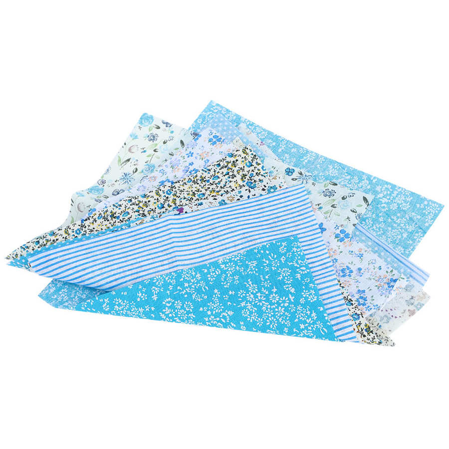 Lake Blue Various Beautiful Pattern Printed Cotton... – Grandado