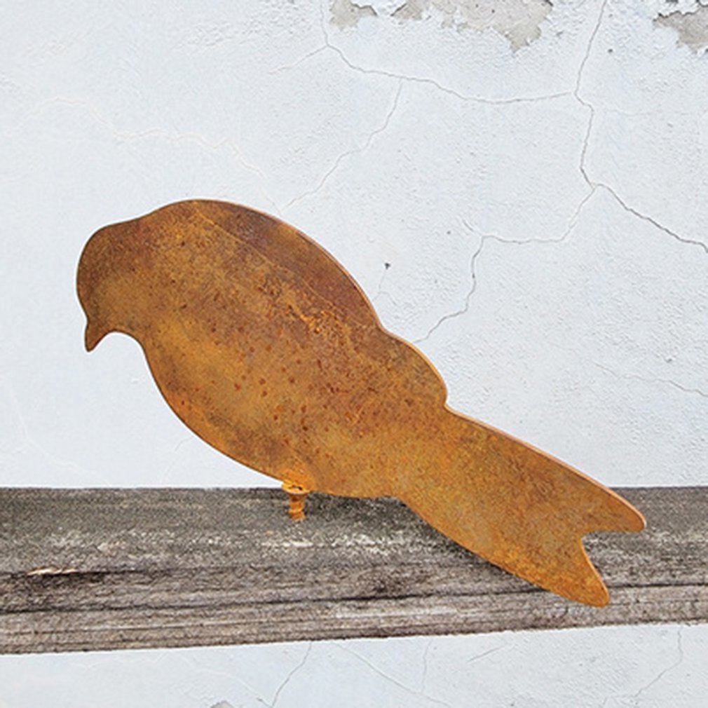 4 Pack Rusty Patina Metal Bird Silhouettes Garden ... – Grandado