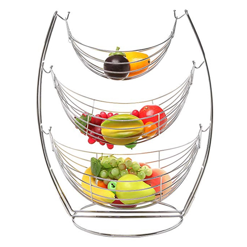 Three Layers Fruit Basket Cradle Iron Art Fruit Ba... – Vicedeal