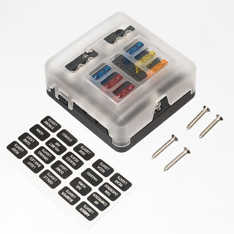 6-Way Fuse Box with Negative LED Lampfor Auto, RV,... – Vicedeal