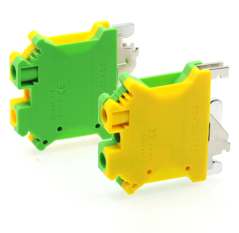 2Pcs Ground Terminal Blocks USLKG6 DIN Rail Screw ... – Vicedeal