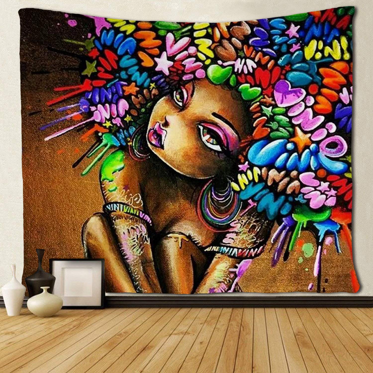 Afro Girl Black Girls African American Girl Colorf... – Grandado