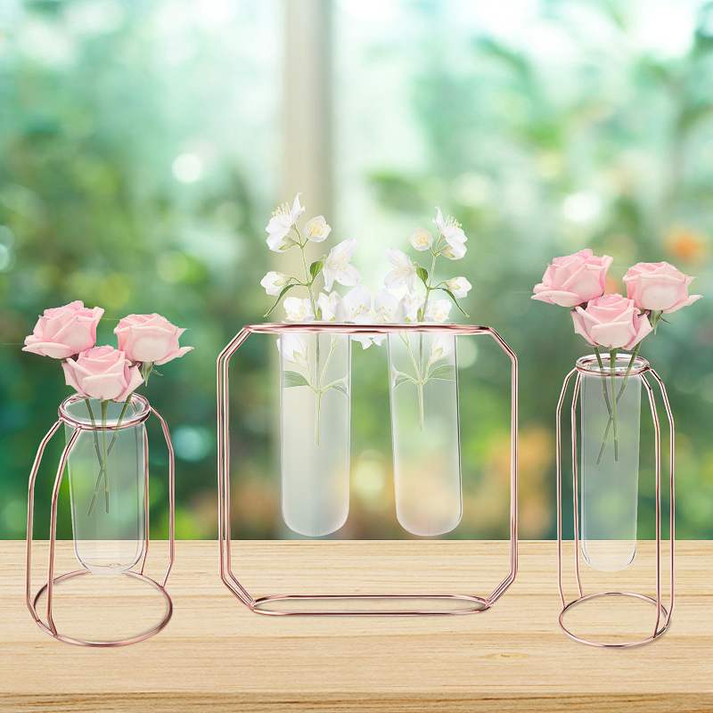 Modern Champagne Gold Hydroponic Flower Pot Vase N... – Grandado