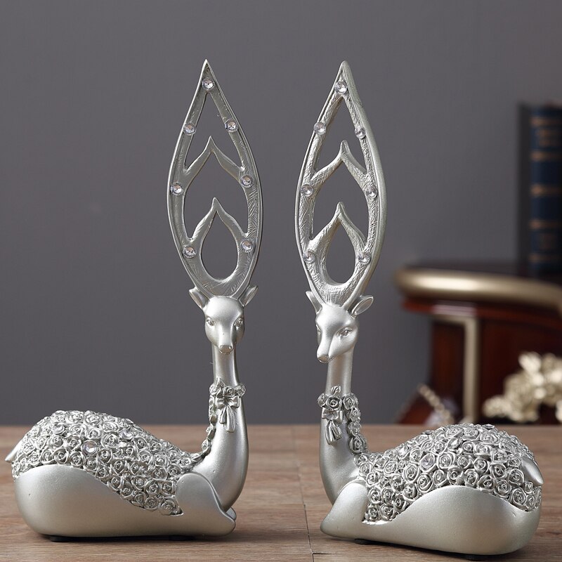 2 Stks/paar Hars Herten Beeldje Fawn Standbeeld Sc... – Grandado