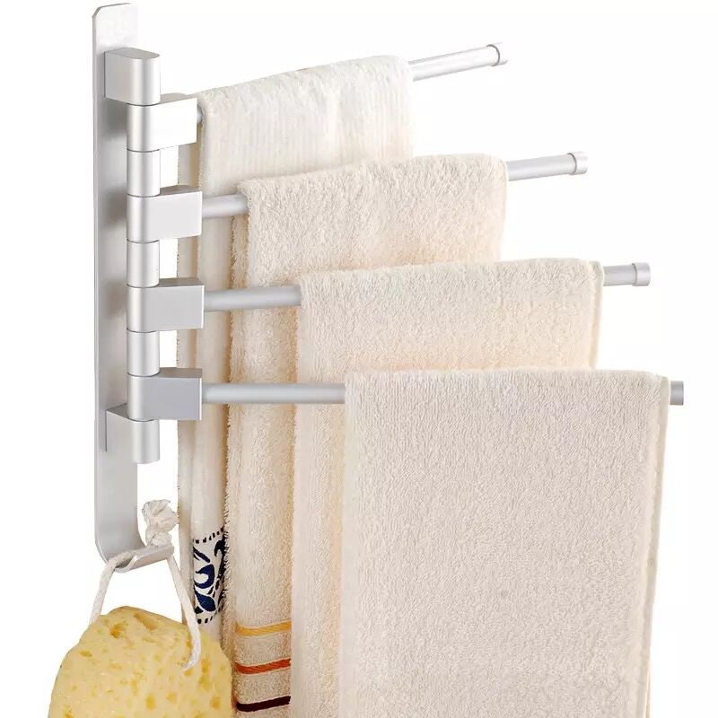 Aluminum bathroom towel holder 5 layer rotating to... – Grandado