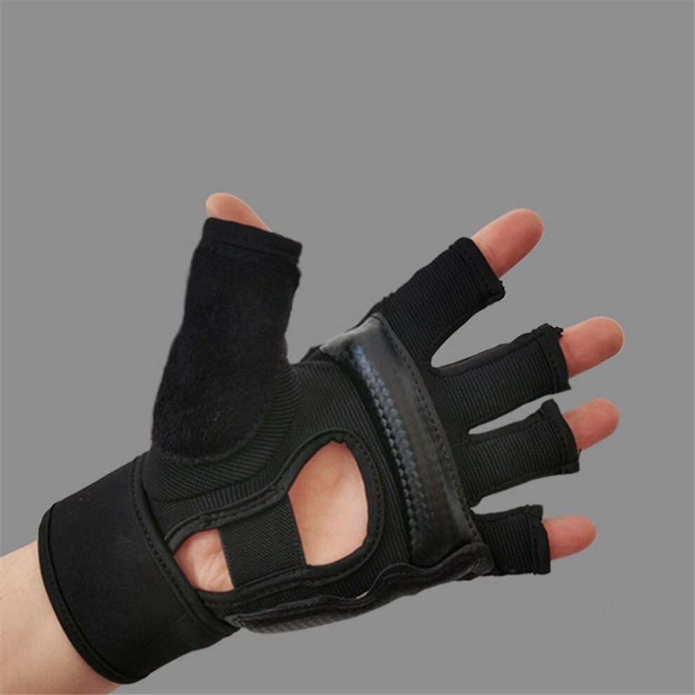 Black Taekwondo Gloves Child Half Finger Kick Boxi... – Grandado