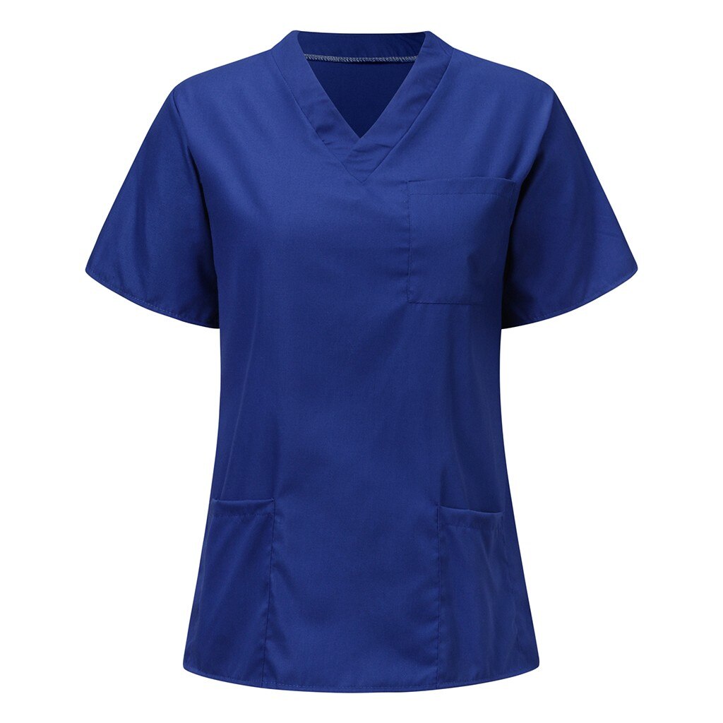 Men Women Short Sleeve V-neck Nursing Uniform Blou... – Vicedeal