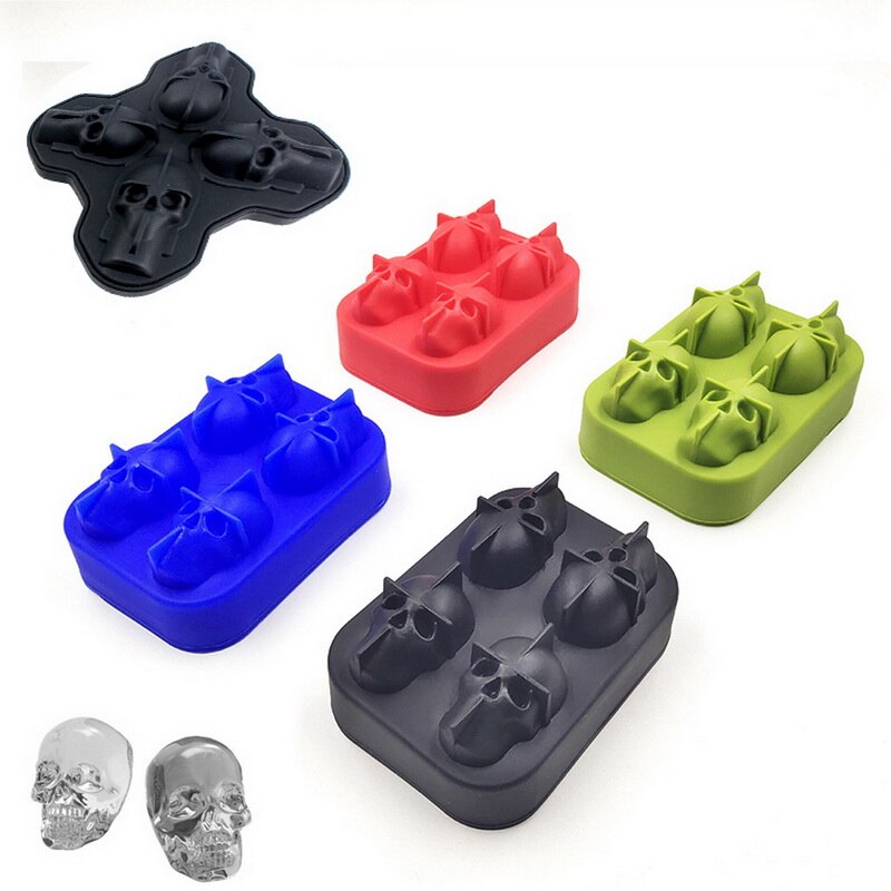 Skull ice mold for Halloween,Skull ice lattice,3D ... – Grandado