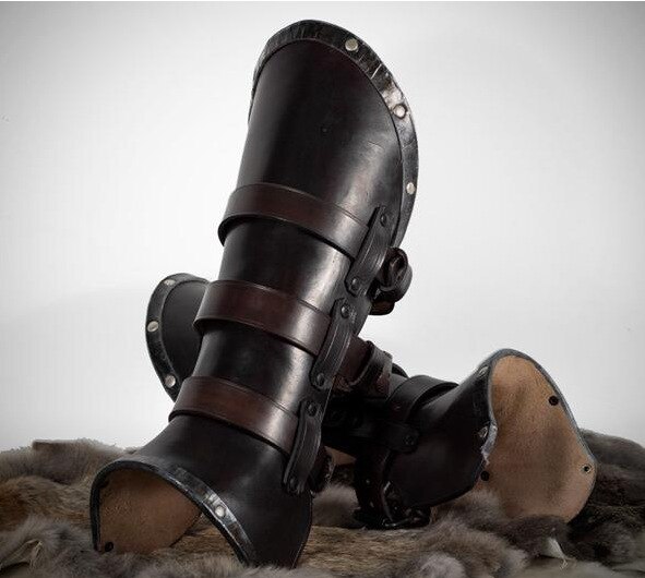 Leather Larp Greave Gaiter Medieval Boot Shoe Cove... – Grandado