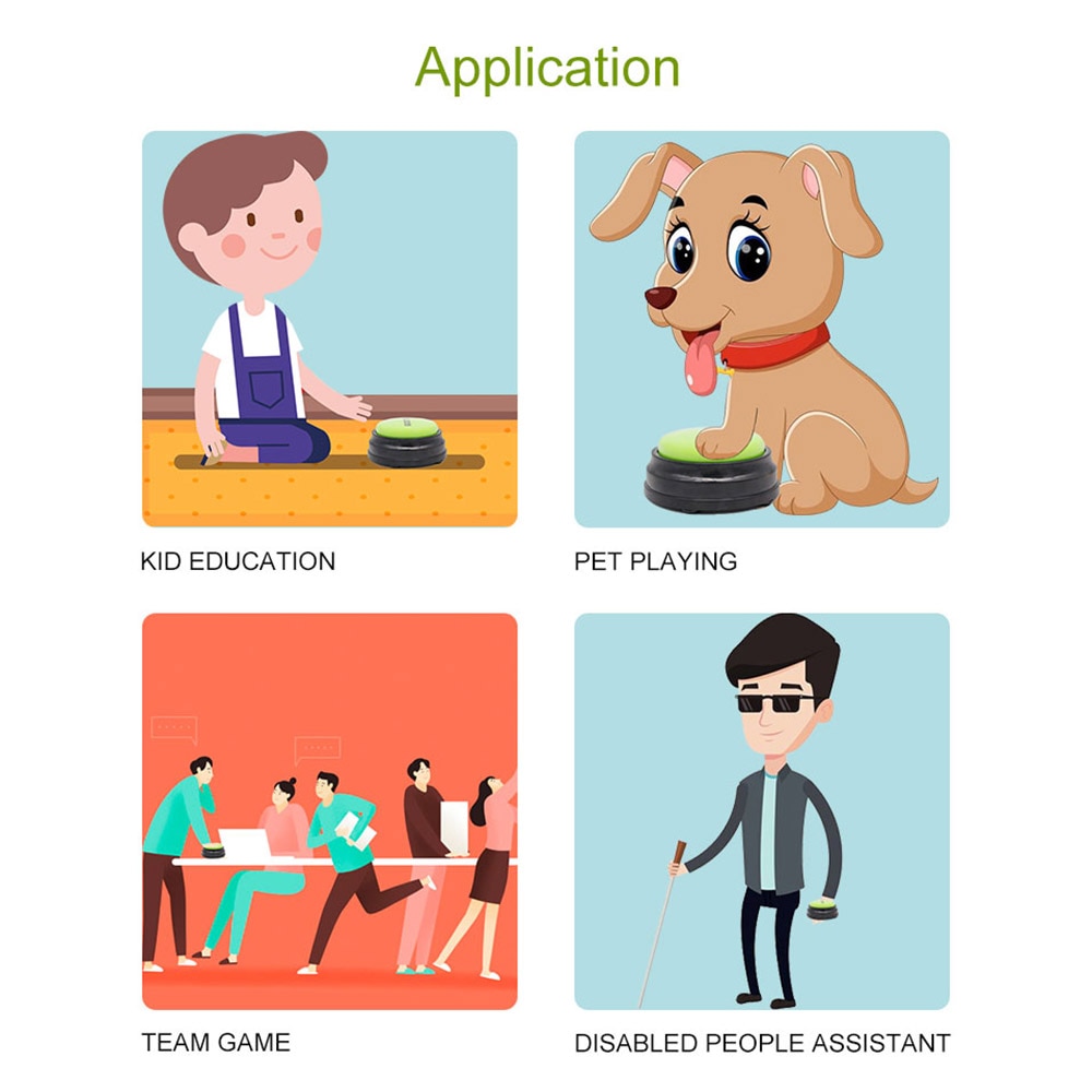 Recordable Talking Button with Led Learning Resour... – Grandado