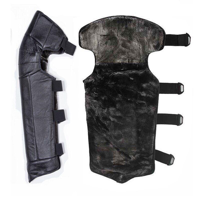 AMotorcycle PU Leather Warm Knee Pads Winter Motor... – Grandado