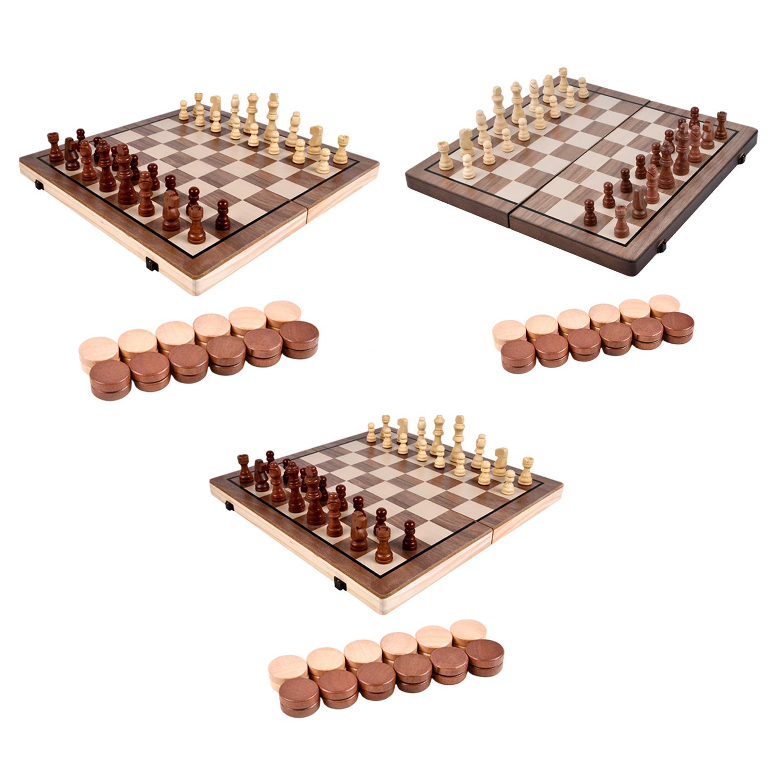 Folding Wooden Chess Set Interior Portable Chess B... – Grandado
