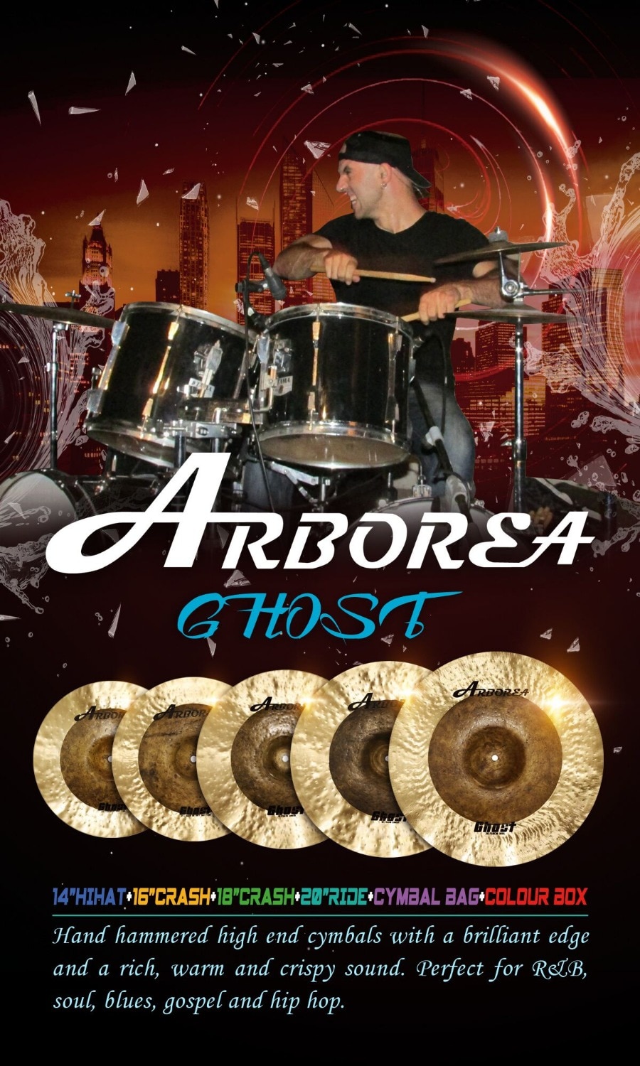 China Arborea drum cymbal Ghost series 6" splash – Grandado