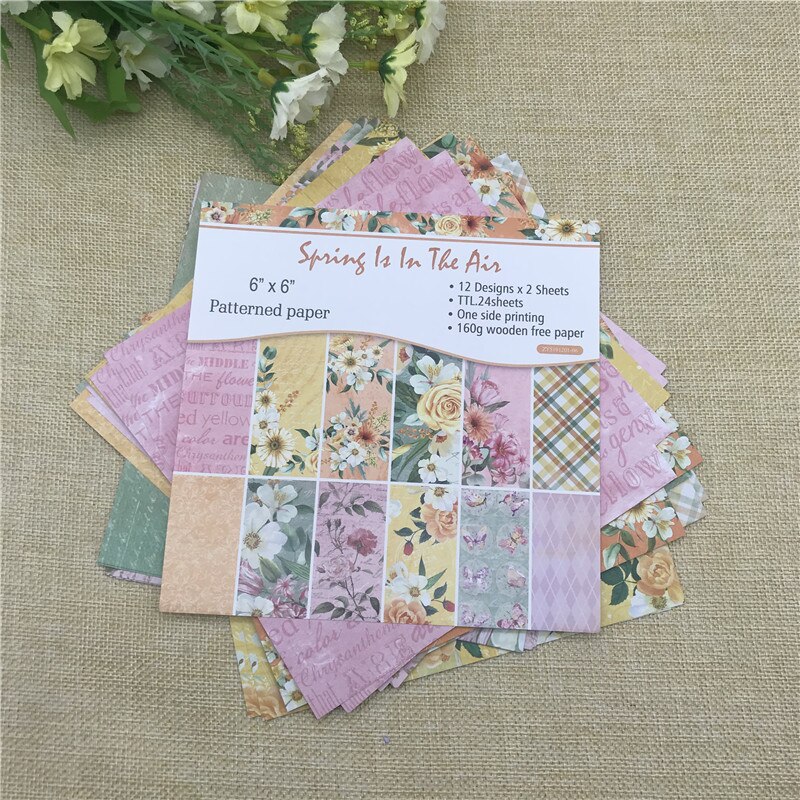 24 sheet 6"X6"Beautiful spring flower patterned pa... – Grandado