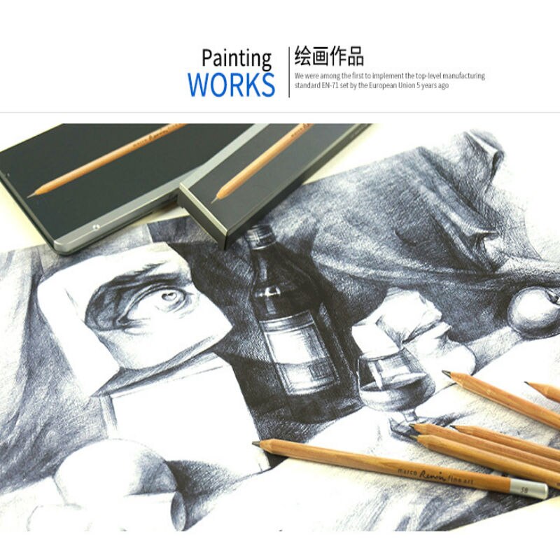 12Pcs 3 H - 9B art pencil sketch pencil drawing of... – Grandado