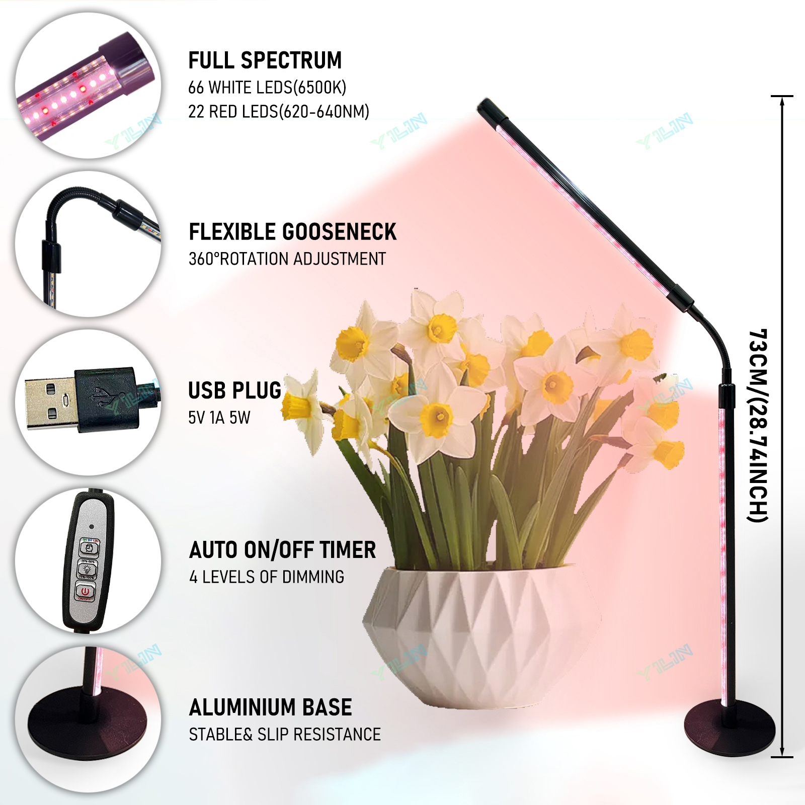 Flexible LED Plant Grow Light Adjustable Angle Lon... – Vicedeal