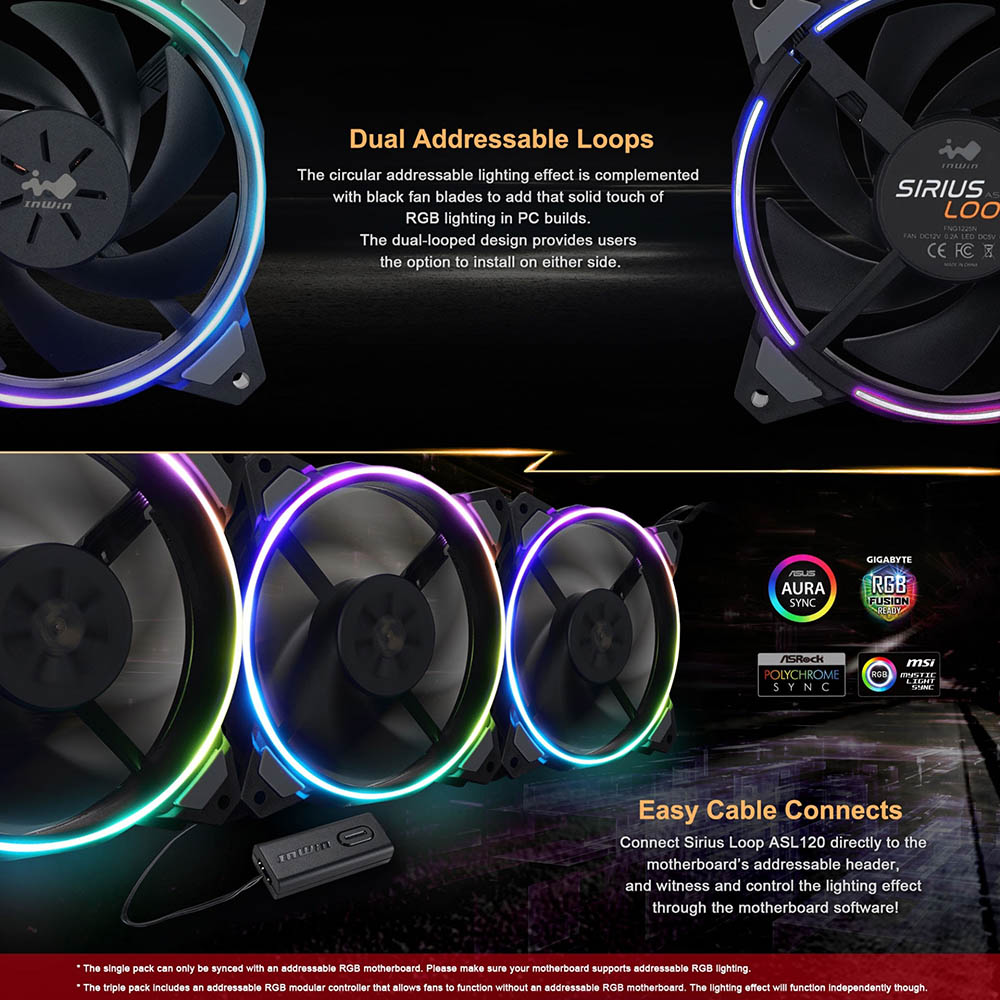 InWin PC Computer LED fan 120mm 4pin Desktop PC Co... – Grandado