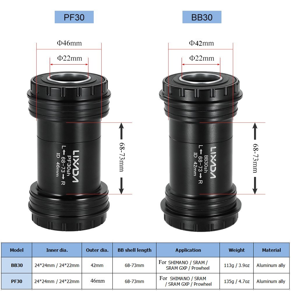 Lixada PF30 Bottom Bracket 24MM Bearing Bottom Bra... – Grandado