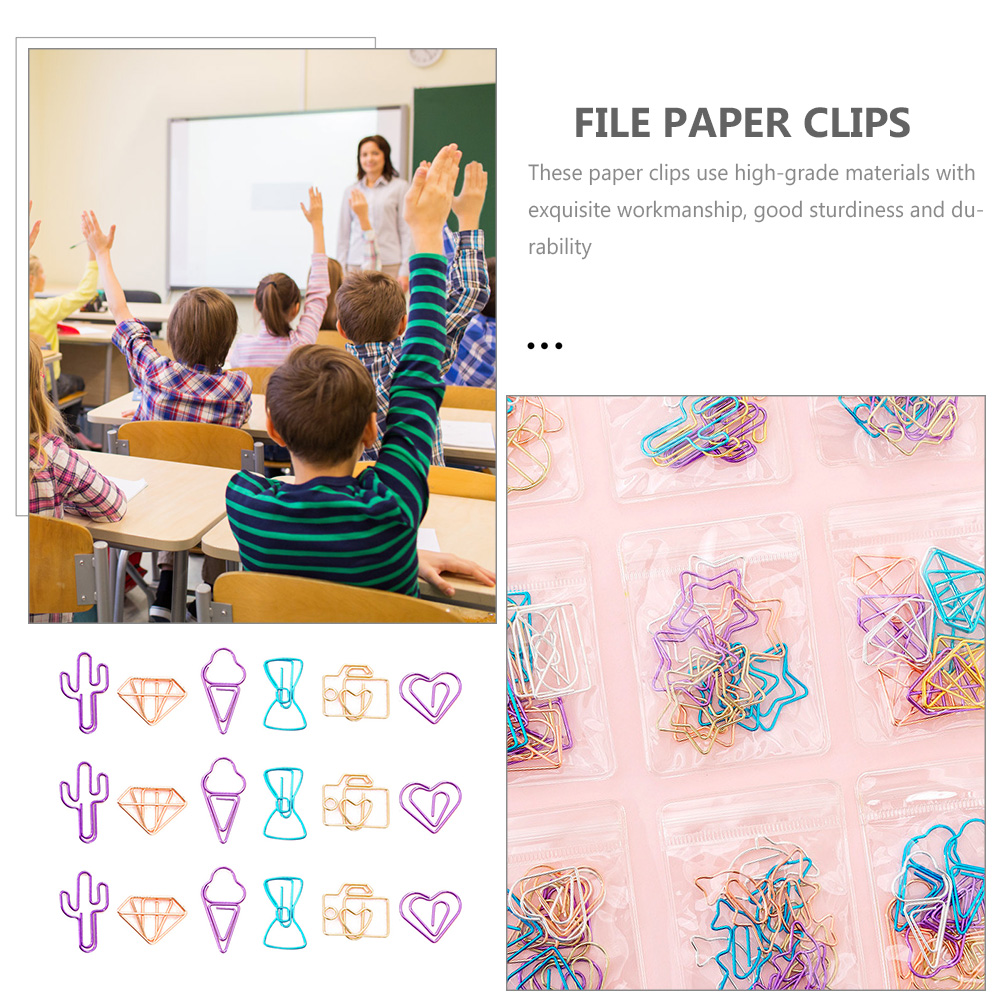 30Pcs Clips Portable Lovely Metal Paper Clips Offi... – Vicedeal