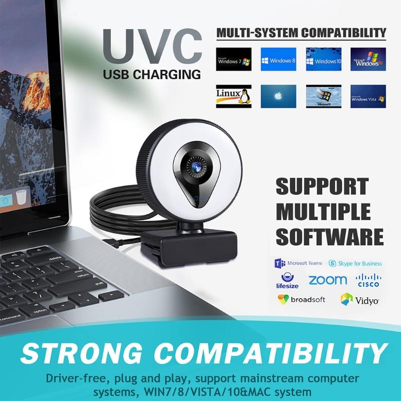 Webcam 1080 4K 2K Focus AutoFocus Web Cam USB PC C... – Grandado