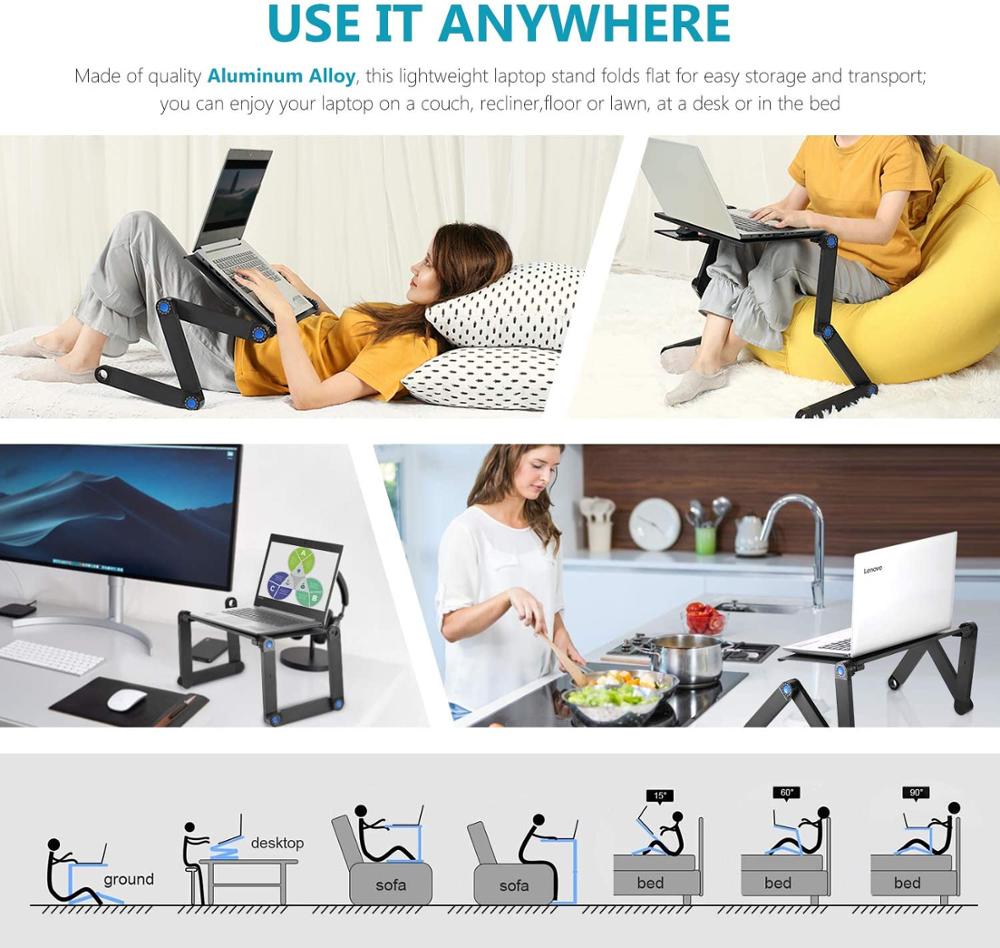 Adjustable Aluminum Laptop Desk Portable Folding L... – Vicedeal