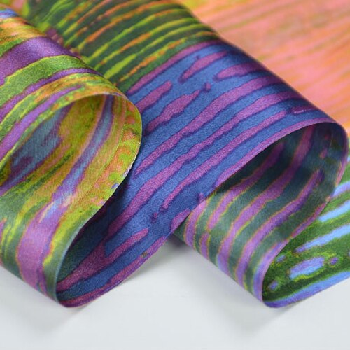 Special silk fabric colorful stripe 16momme 140cm ... – Grandado