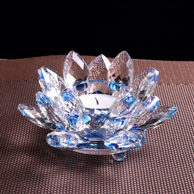 Handmade Crystal Lotus Flower Candlestick Miniatur... – Grandado