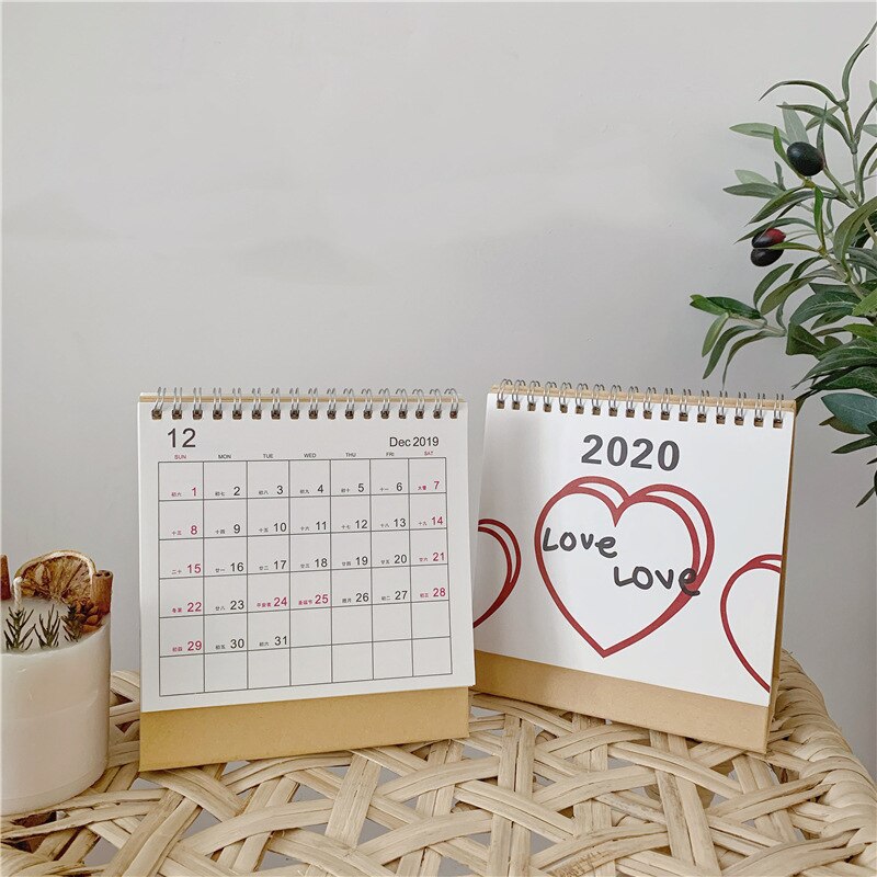 1 PC Ins Homemade Double Lovely Desk Calendar Simp... – Grandado