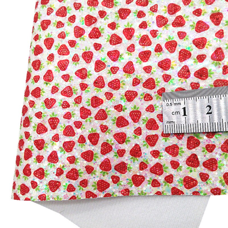 Strawberries Printed Chunky Glitter Leather Waterm... – Vicedeal