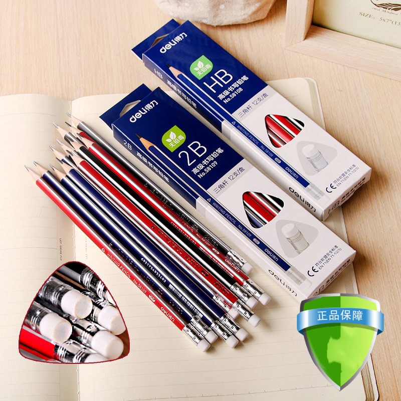A box of Deli 2B, Hb triangular advanced graphite ... – Vicedeal