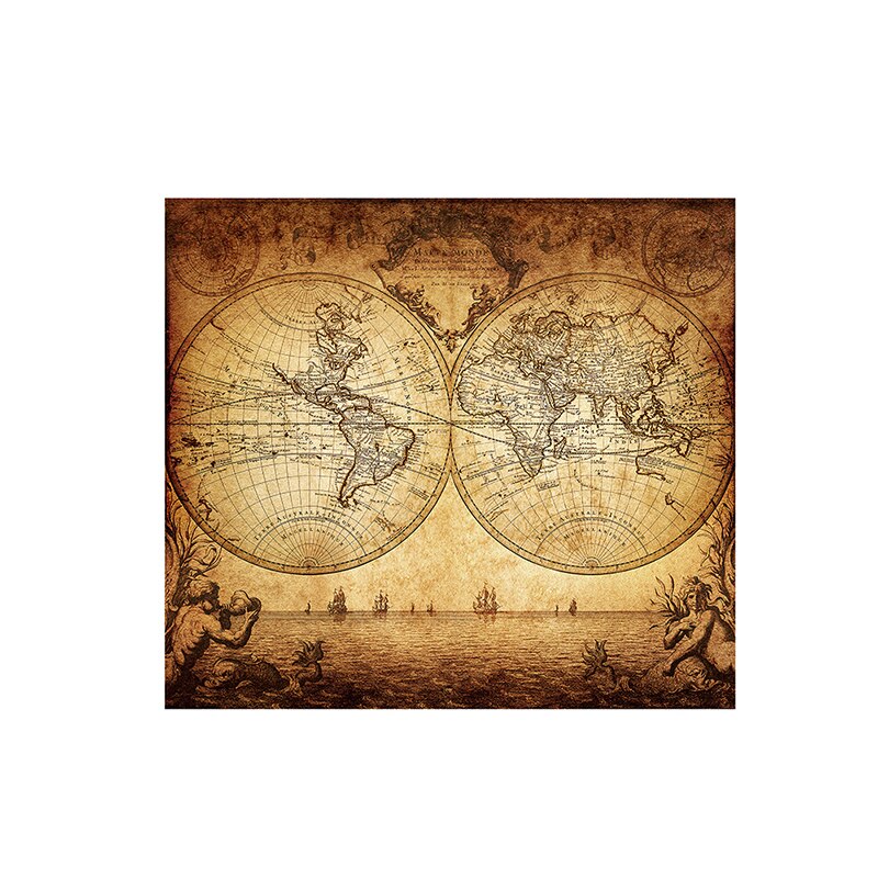 57*51cm Vintage World Map Kraft Paper Prints Wall ... – Grandado