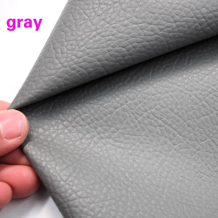 Gray Big Lychee Pattern PU Synthetic Leather Faux ... – Grandado
